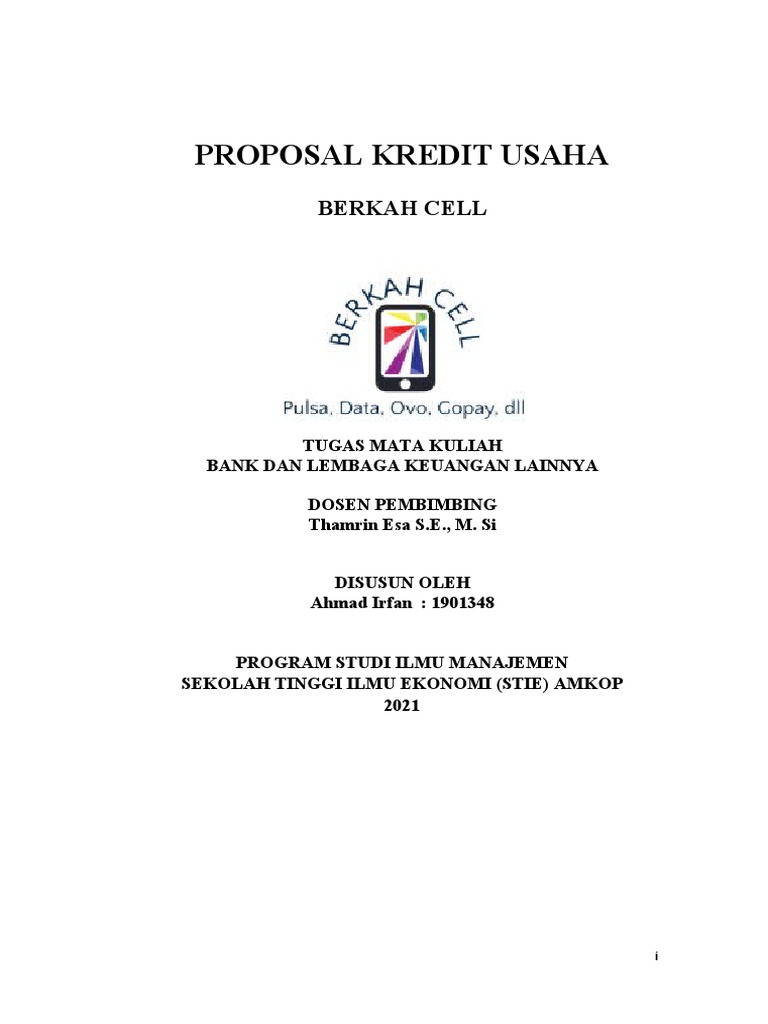 Proposal Pengajuan Kredit - Berkah Cell | PDF