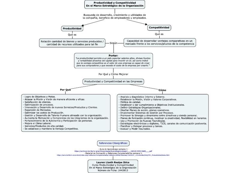 Mapa Conceptual Productividad y Competitividad - Lauren Realpe Ibica | PDF
