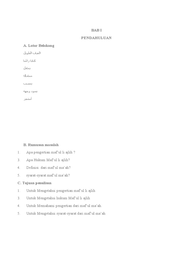 Hukum dan Konsep Maf'ul Li Ajlih dan Maf'ul Ma'ah | PDF