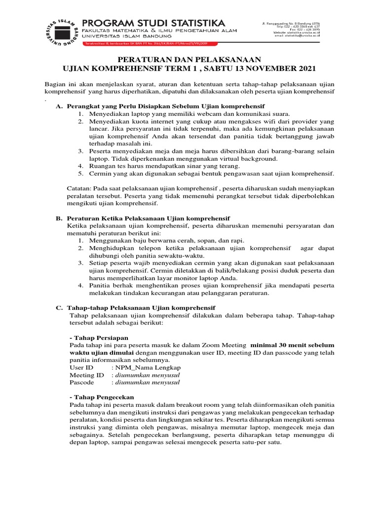 Panduan Ujian Komprehensif Term 1 | PDF