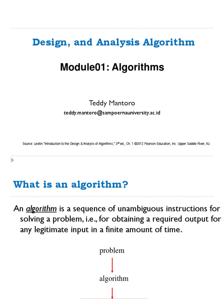 Design, and Analysis Algorithm: Module01: Algorithms | PDF | Algorithms ... Design, and Analysis Algorithm: Module01: Algorithms | PDF | Algorithms ...