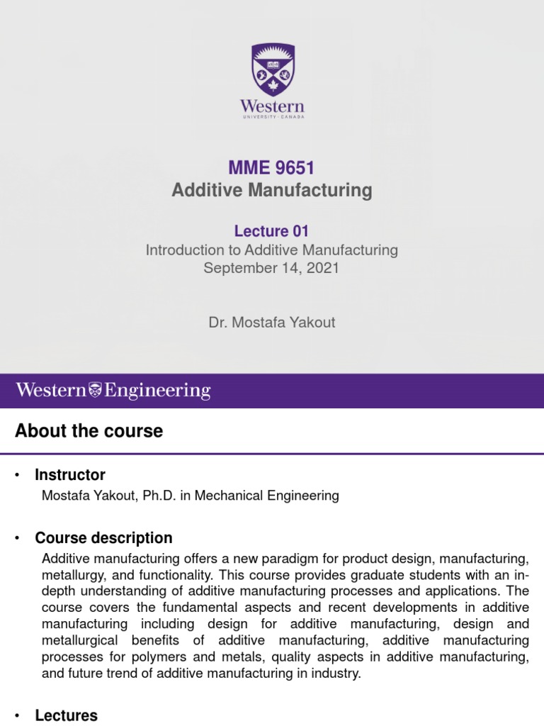 Lecture 01 - Introduction To Additive Manufacturing - Notes | PDF | 3 D ...
