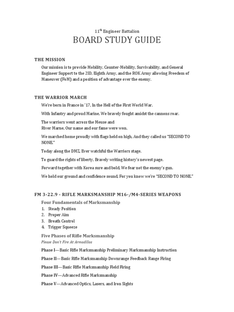 Army Board Study Guide 2021 | PDF | Marksman | First Aid