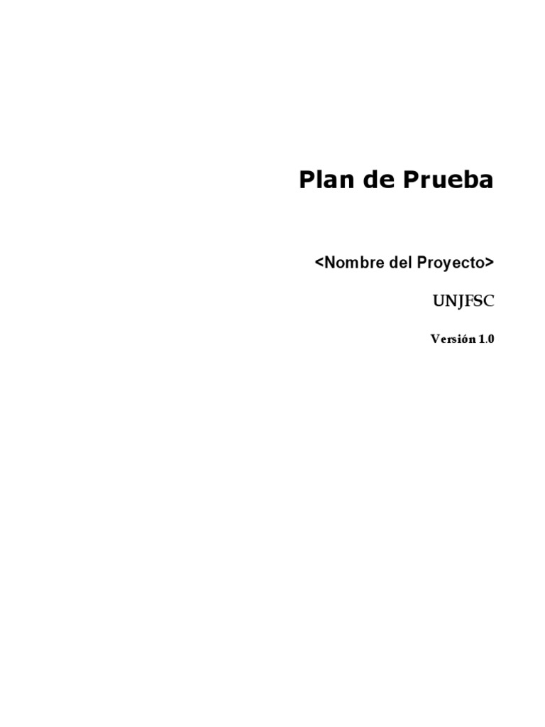Plan de Prueba-Formato 06-02-15 V2-2 Final | PDF | Software | Servidor ...
