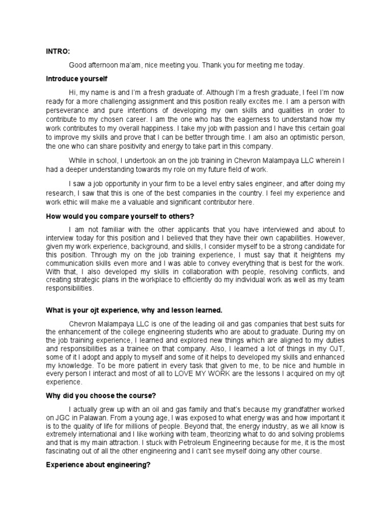 Interview | PDF | Leadership | Employment