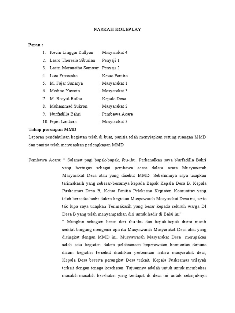 Naskah Drama Komunitas MMD | PDF