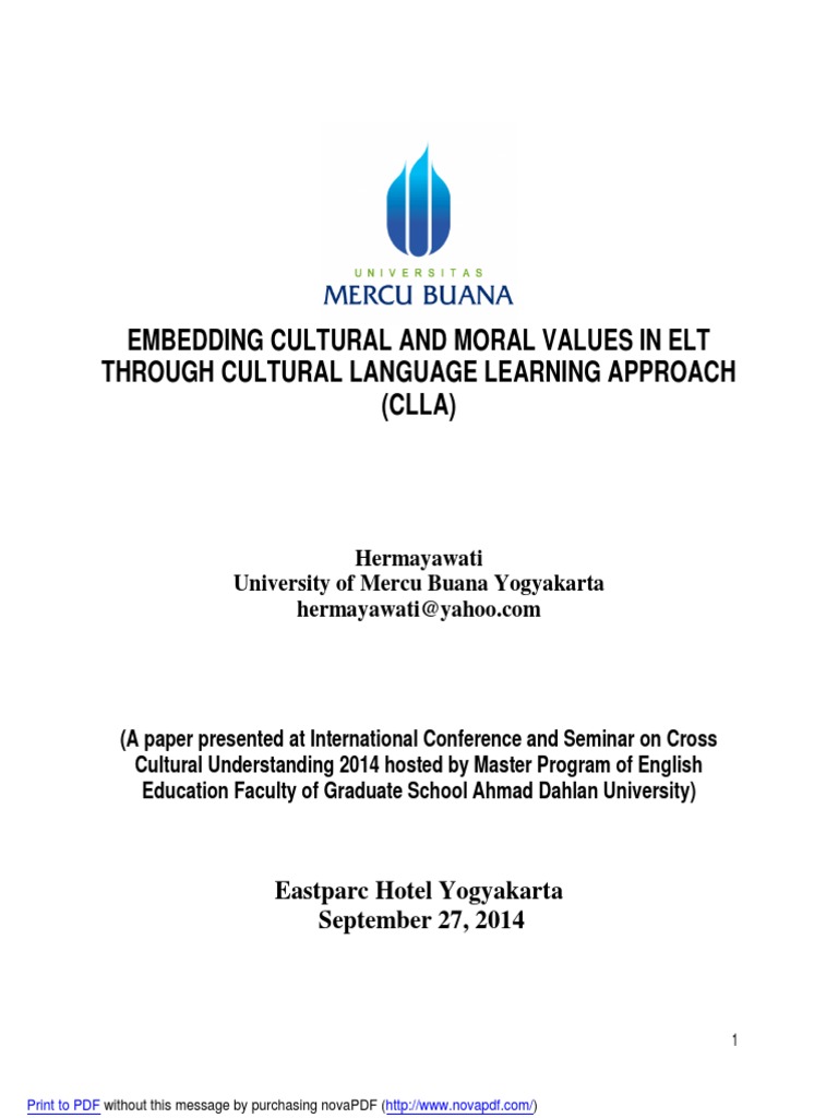 Embedding Cultural and Moral Values in E | PDF | Learning | Value (Ethics)