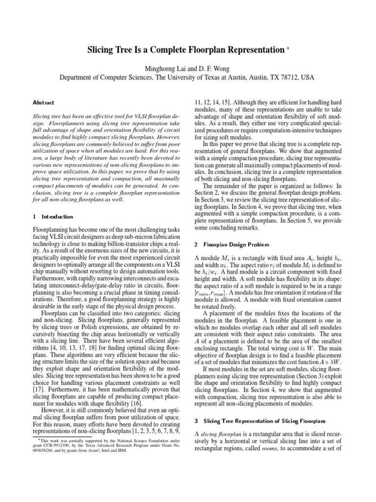 Slicing Tree Is A Complete Floorplan Representation | Download Free PDF ...