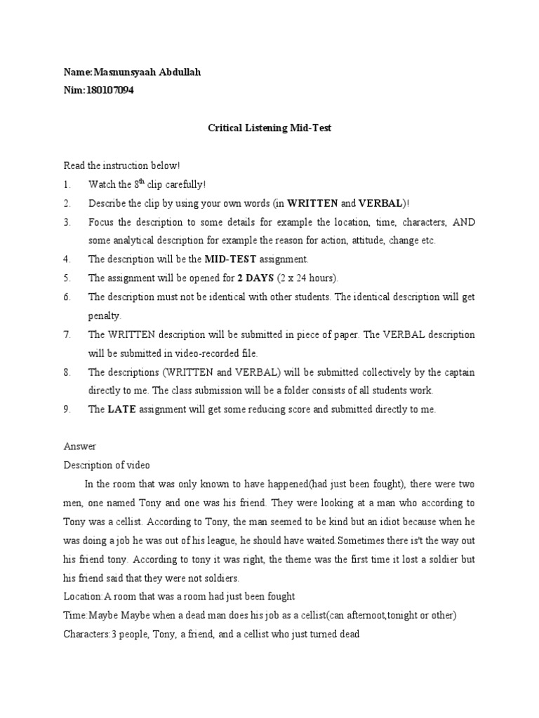 Critical Listening | PDF