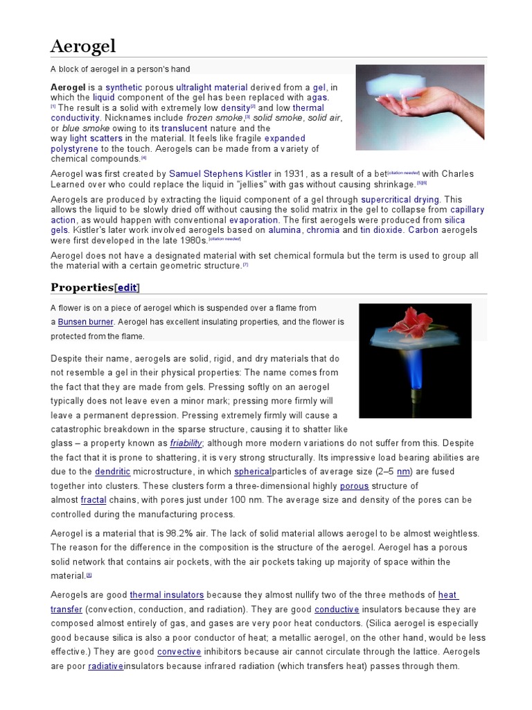 Aerogel: Properties | PDF | Applied And Interdisciplinary Physics ...