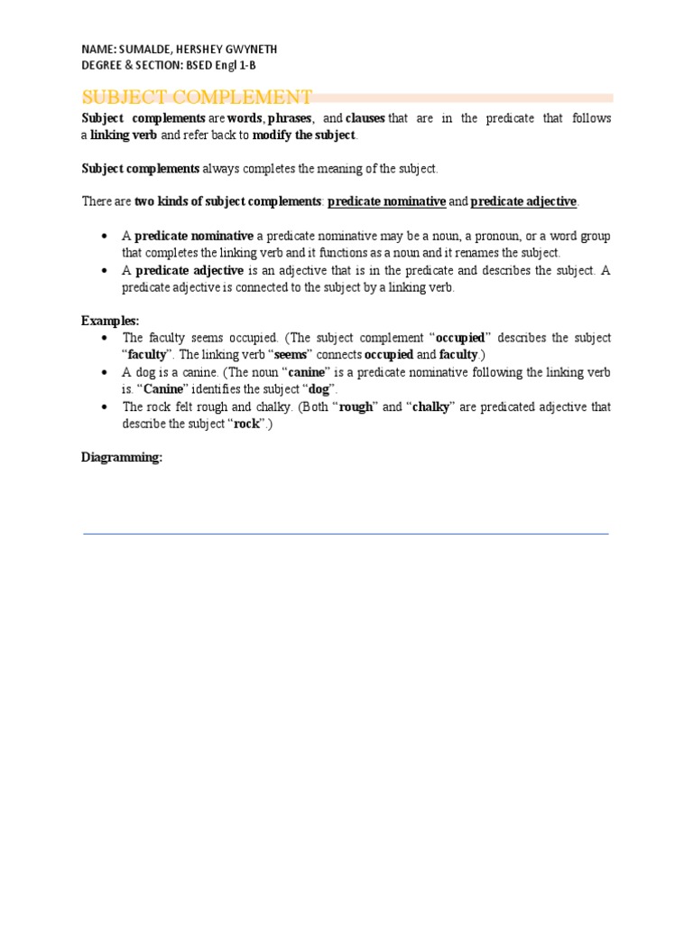 Understanding Subject Complements | PDF