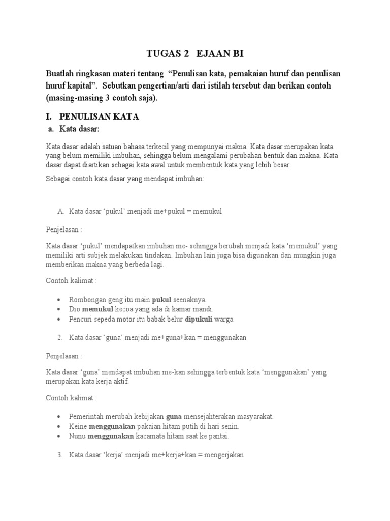Tugas 2 MK Ejaan Bi | PDF