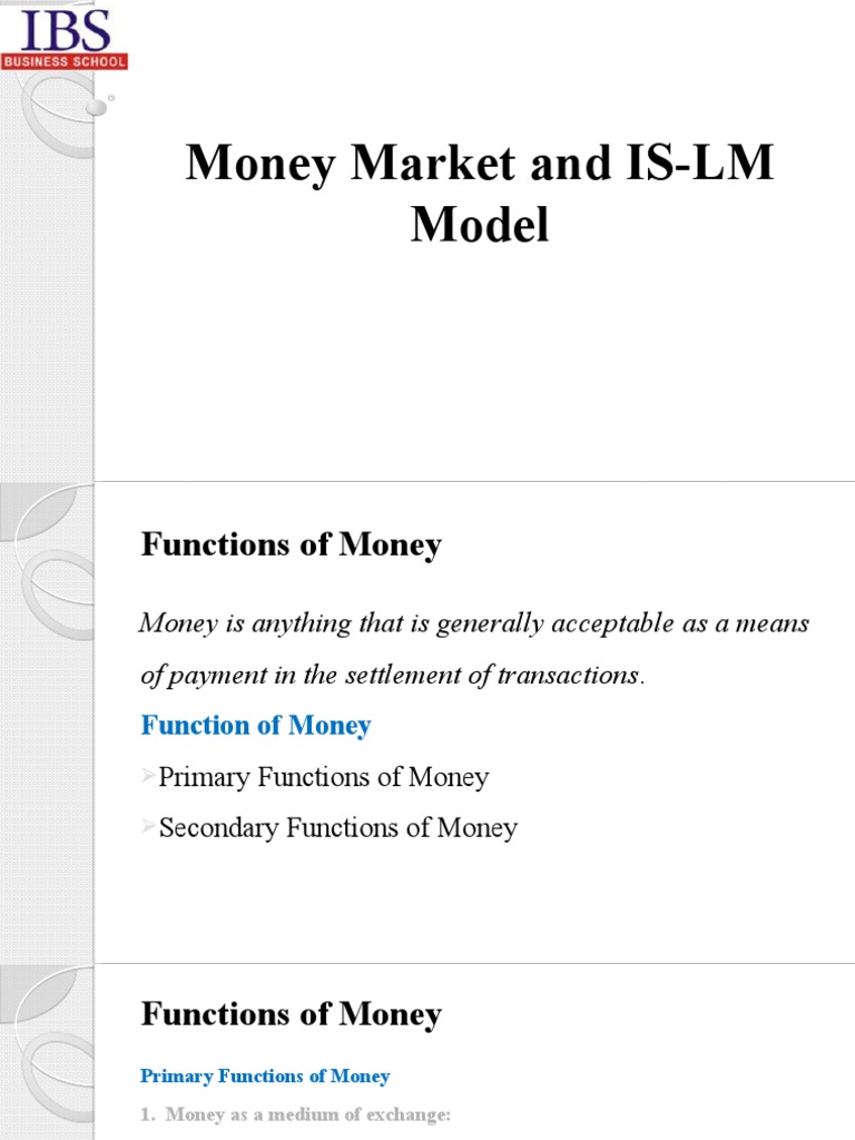 Money Market and is-LM Model | PDF | Money | Economies