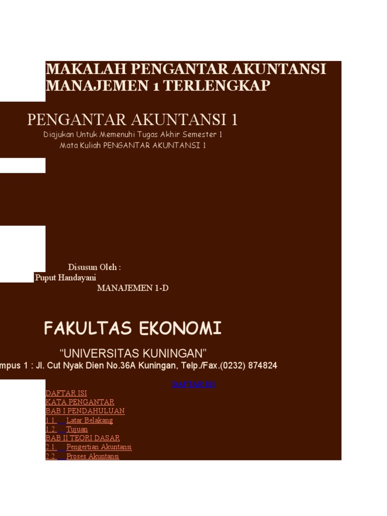 Makalah Akuntansi Manajemen Lengkap | PDF
