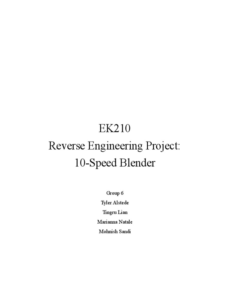 Ek210 Assignment1-3 | PDF | Electric Motor | Blender