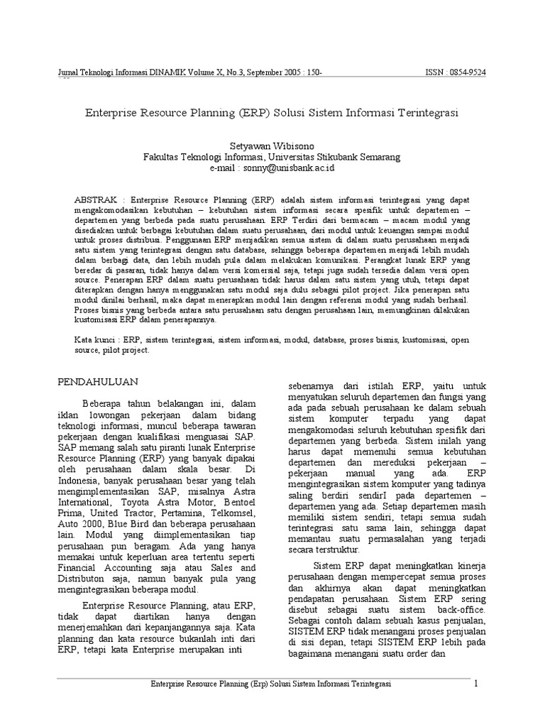Jurnal ERP 1 | PDF | Komputer