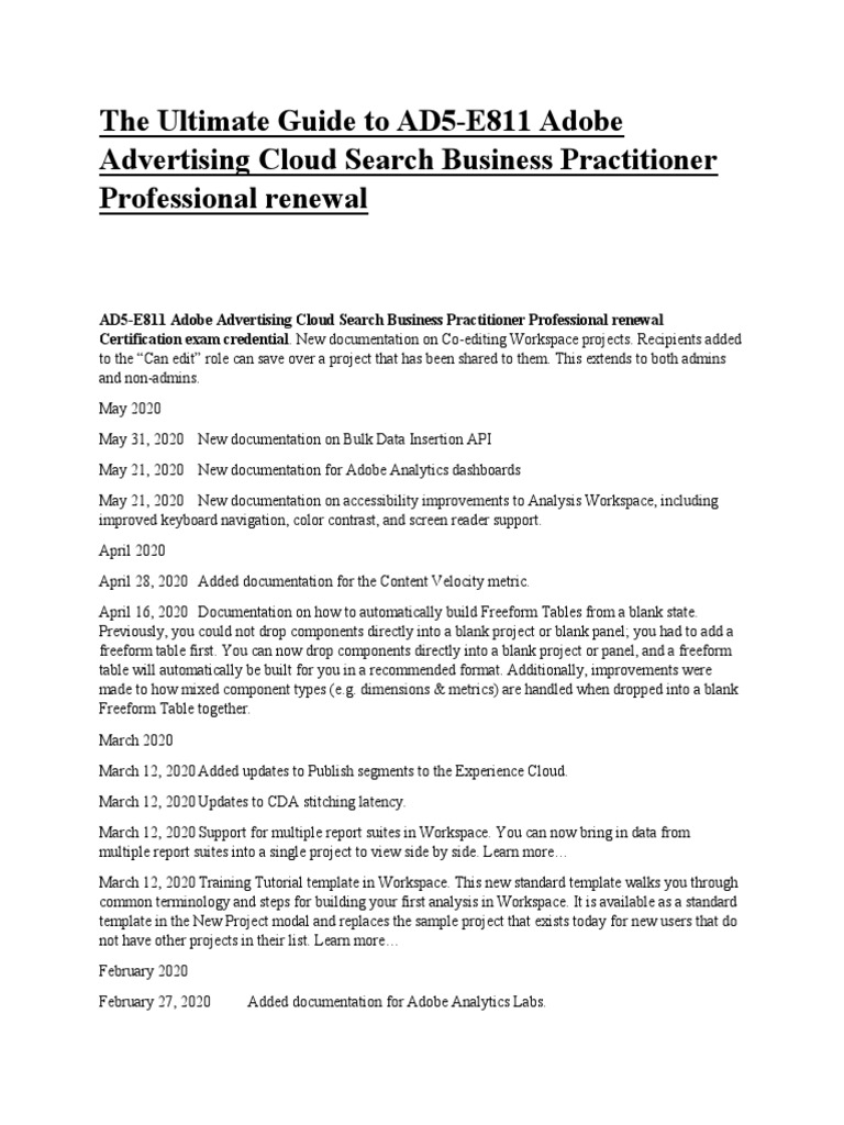 The Ultimate Guide To AD5-E811 Adobe Advertising Cloud Search Business Practitioner Professional ...