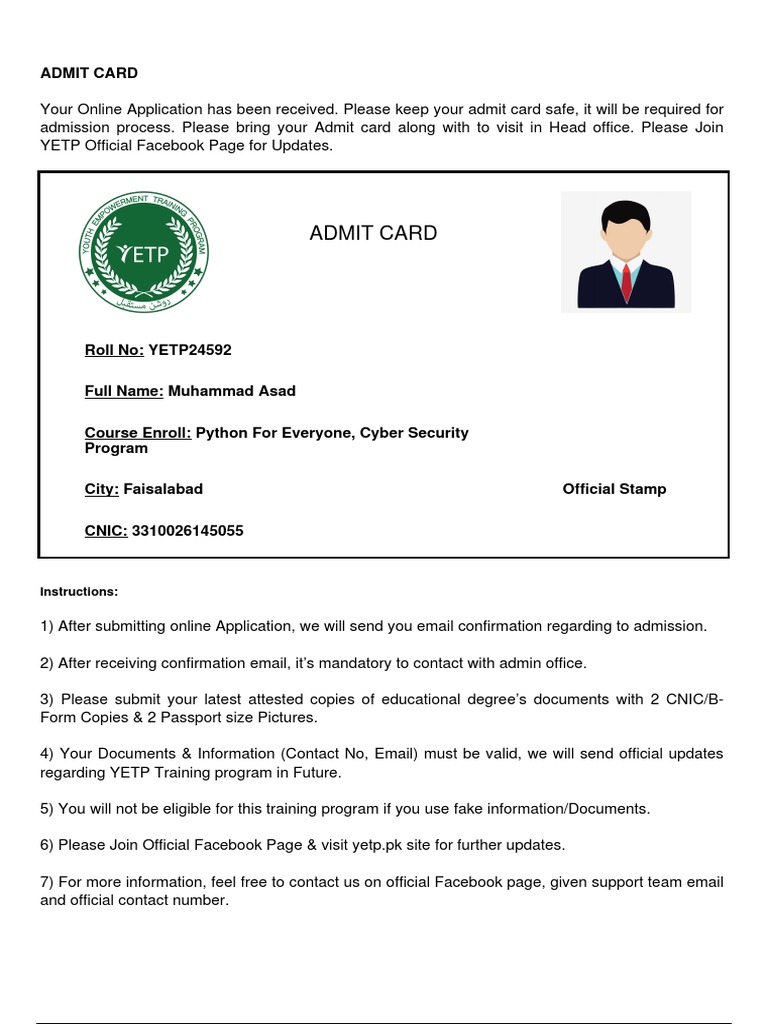 Admit Card | PDF