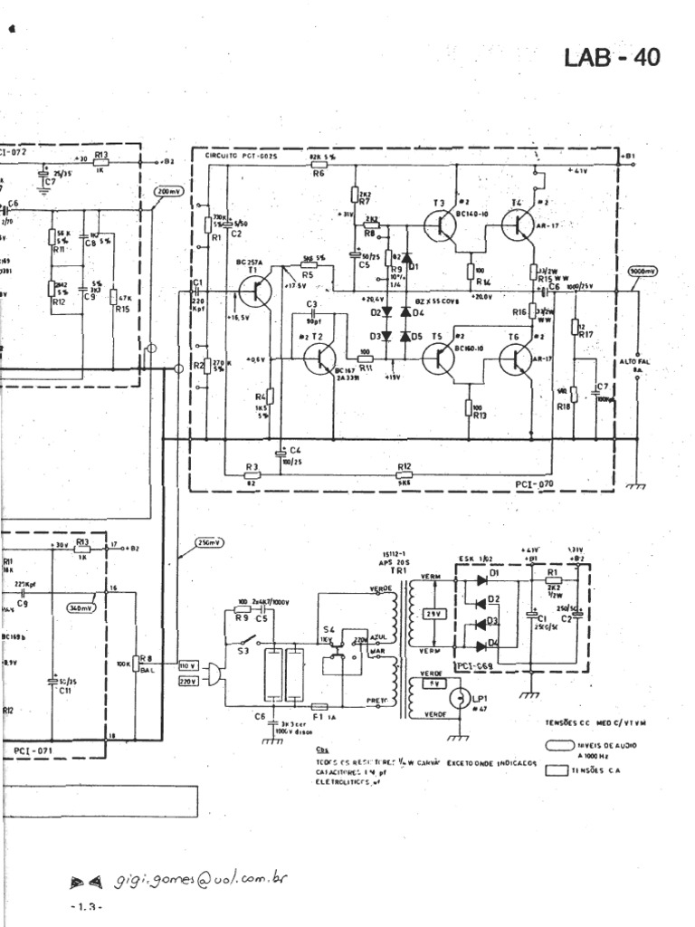 Gradiente - Amplificador - LAB40 - Esquema Eletrônico | PDF