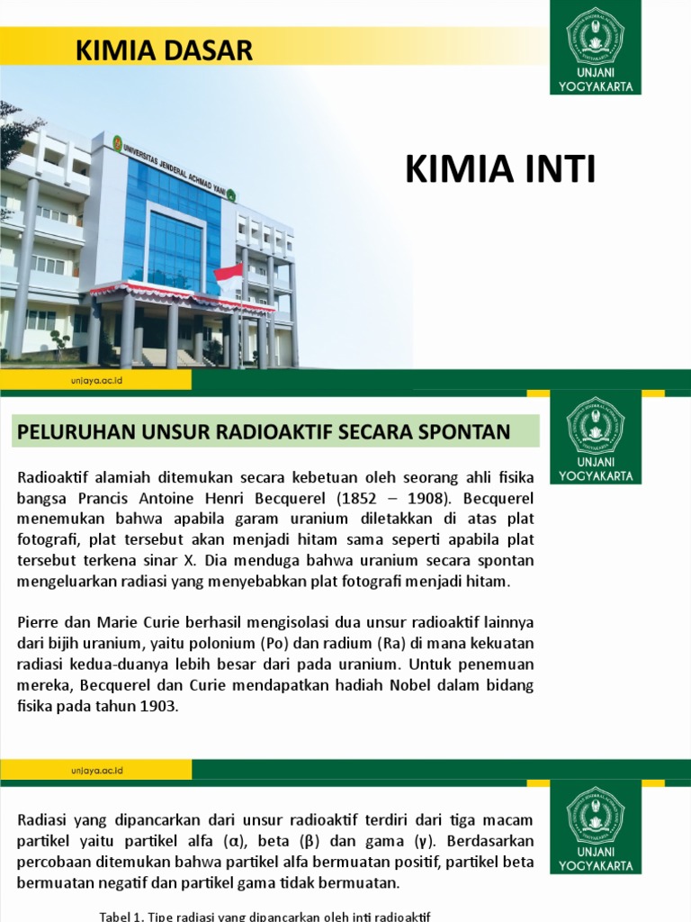 Kimia Inti | PDF | Sains & Matematika