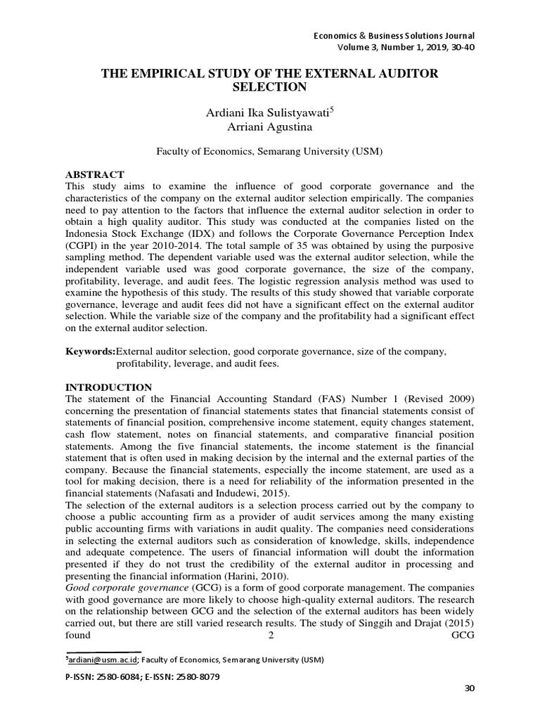 2020 Auditor Selection | PDF | Audit | Governance