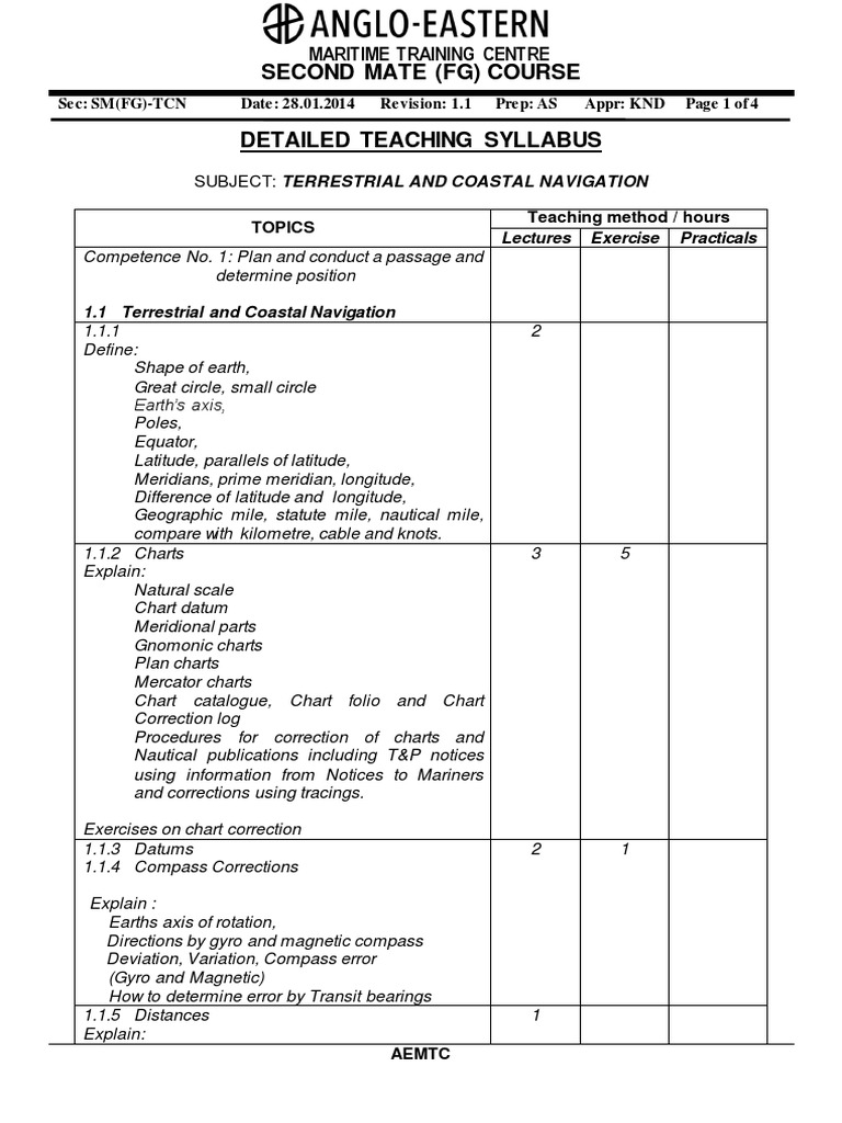 Terrestrial and Coastal Navigation - Competence 1.1-18012011 (Formatted ...