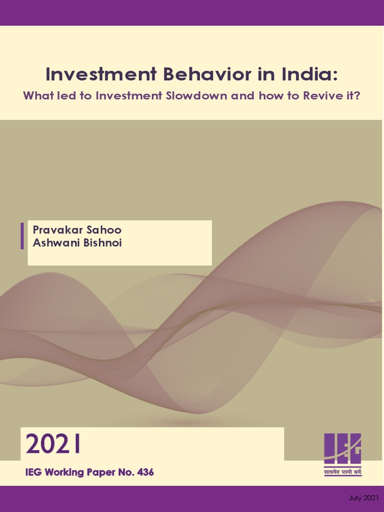 Investment Behavior in India | PDF | Economic Growth | Financial Crisis ...