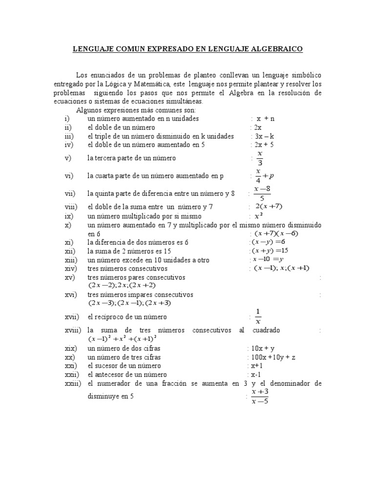 Lenguaje Comun | PDF