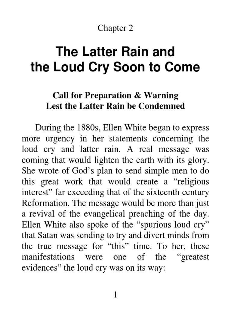 Latter Rain and Loud Cry Preparation | PDF | Epistle To The Galatians ...