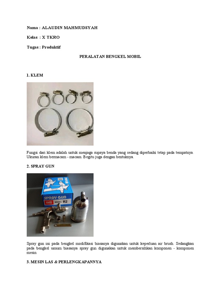 Alat Alat Bengkel Mobil | PDF