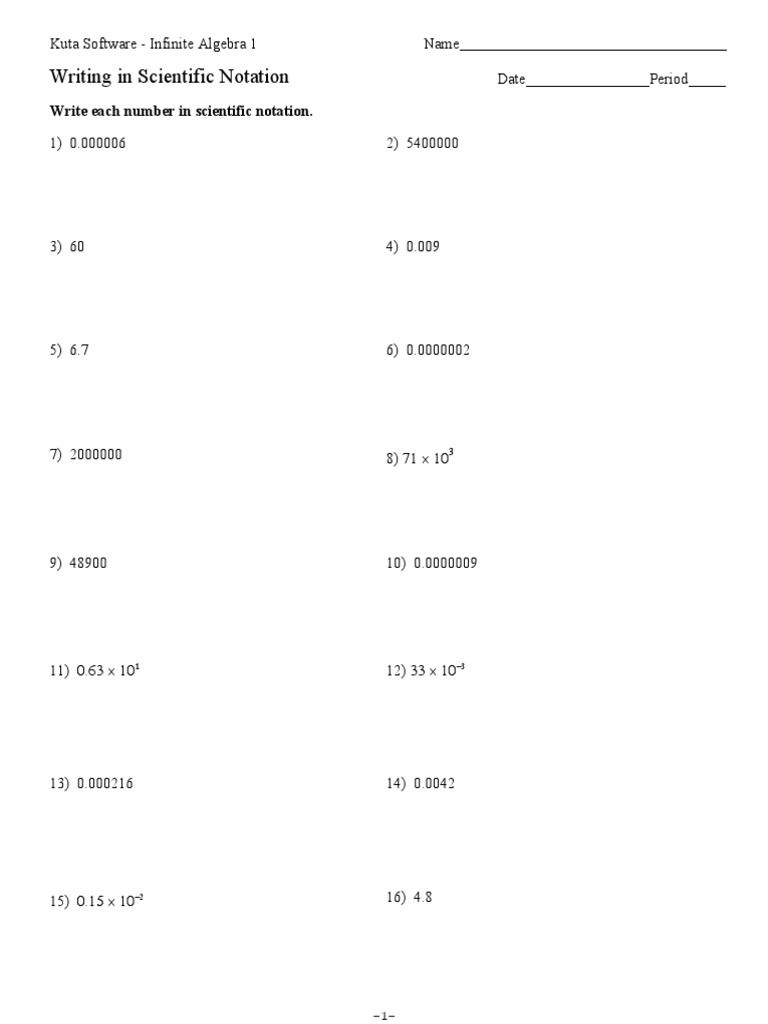 Writing Scientific Notation | PDF | Algebra | Mathematical Analysis