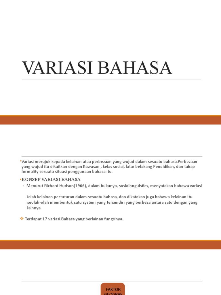 Variasi Bahasa Sem3 | PDF