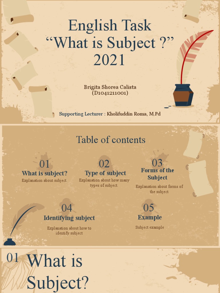 Subject Explanation | PDF | Subject (Grammar) | Pronoun