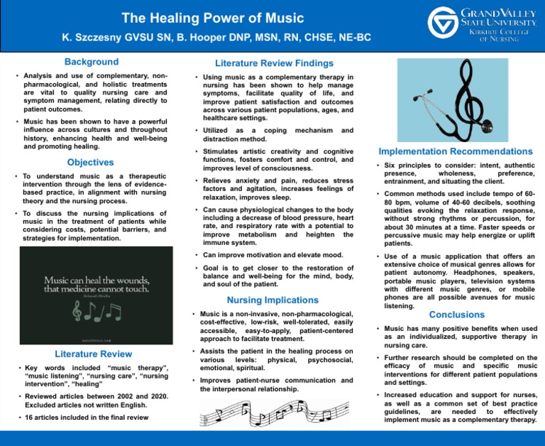 The Healing Power of Music Poster-Kathleen Szczesny | PDF | Alternative ...