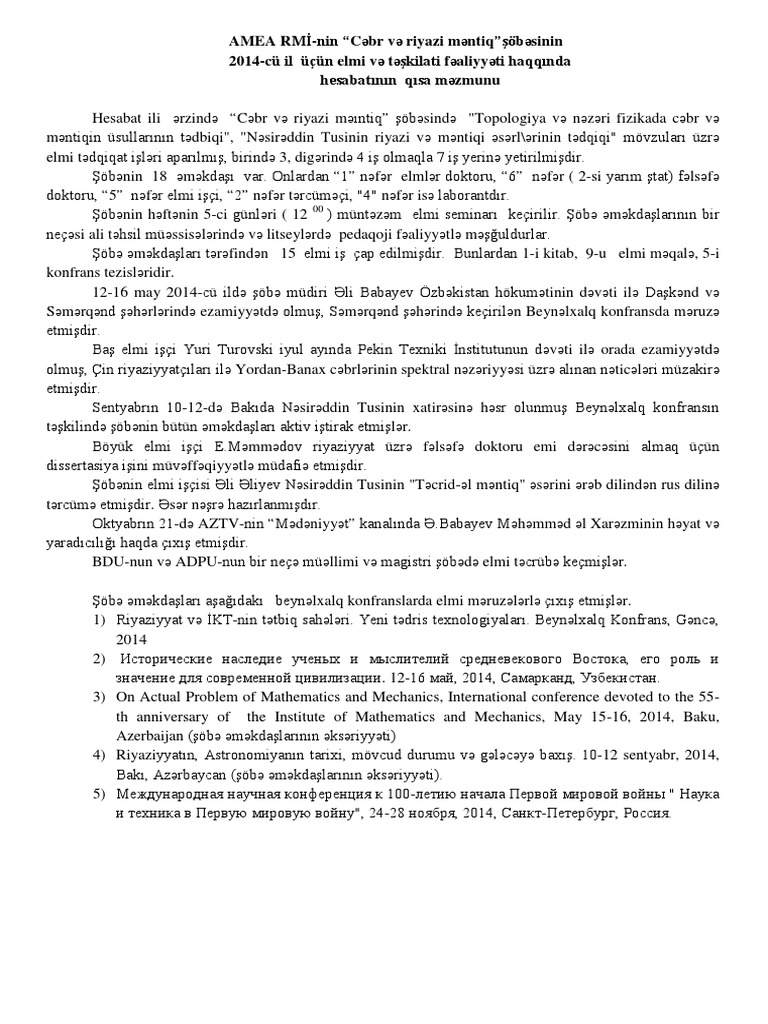 Illik 2014 Cebr Riyazi Mentiq | PDF