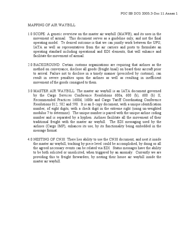 Air Waybill IATA Resolution 600a | PDF | Trade