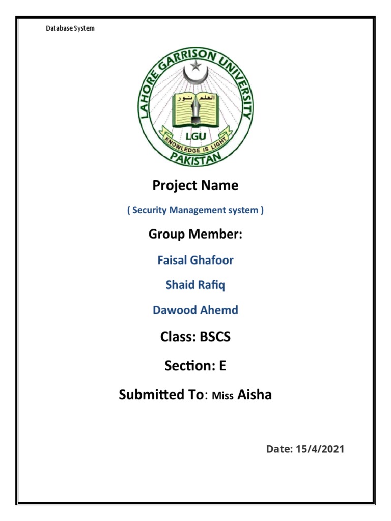 Database Project Proposal | PDF | Databases | Securities