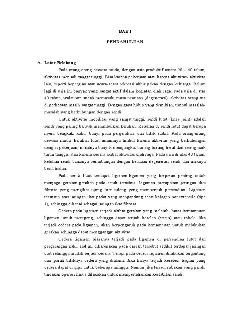 Asuhan Keperawatan Ruptur ACL | PDF