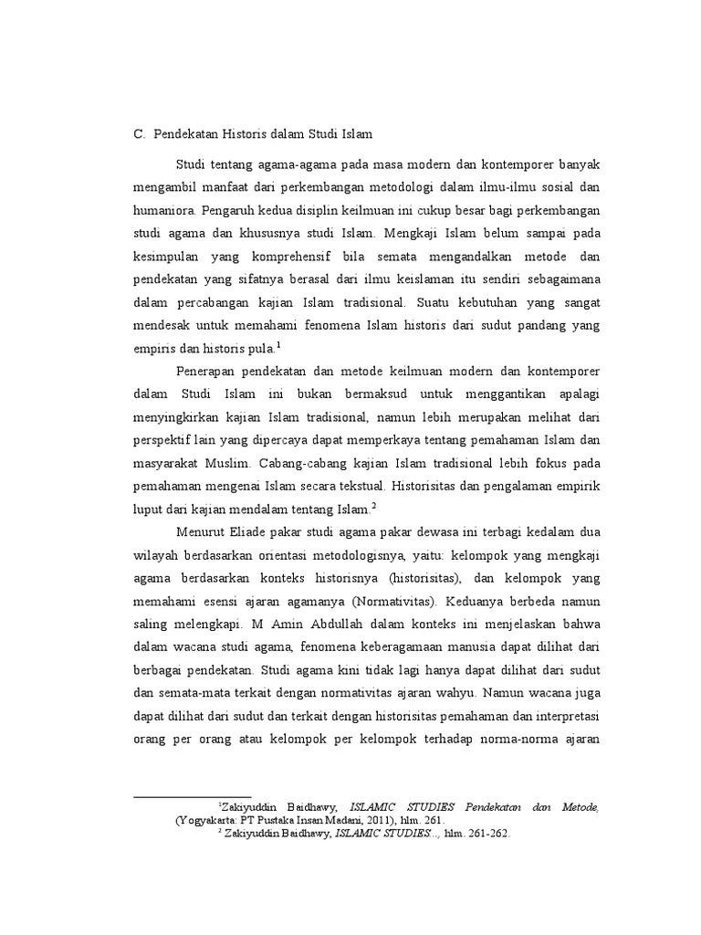 Makalah Pendekatan Historis | PDF