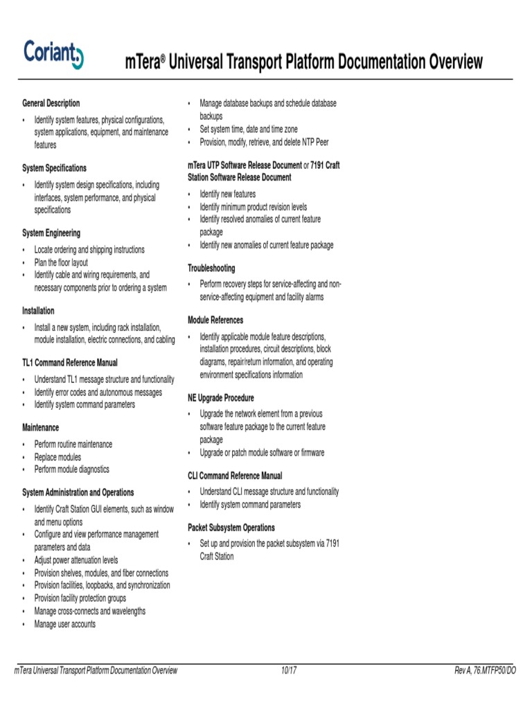 Mtera Universal Transport Platform Documentation Overview | PDF ...