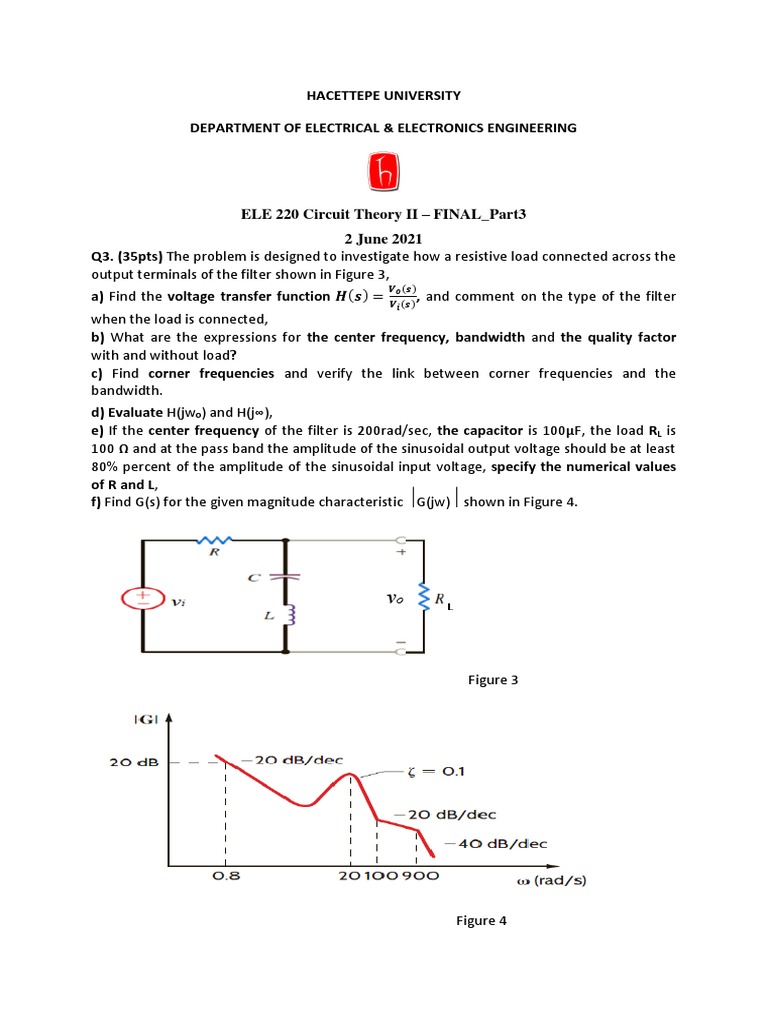 Haceteppe University Electrical Engineering Final Exam Part 3 | PDF