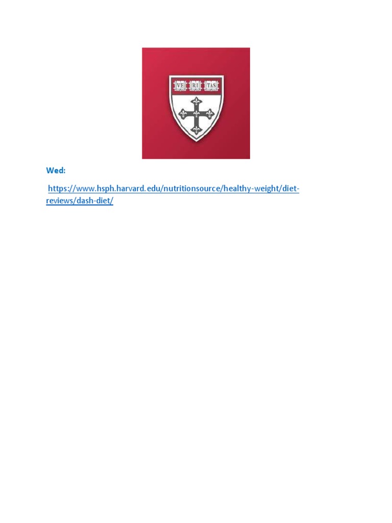 Đánh giá chế độ ăn kiêng DASH- wed Harvard | PDF | Foods | Dieting
