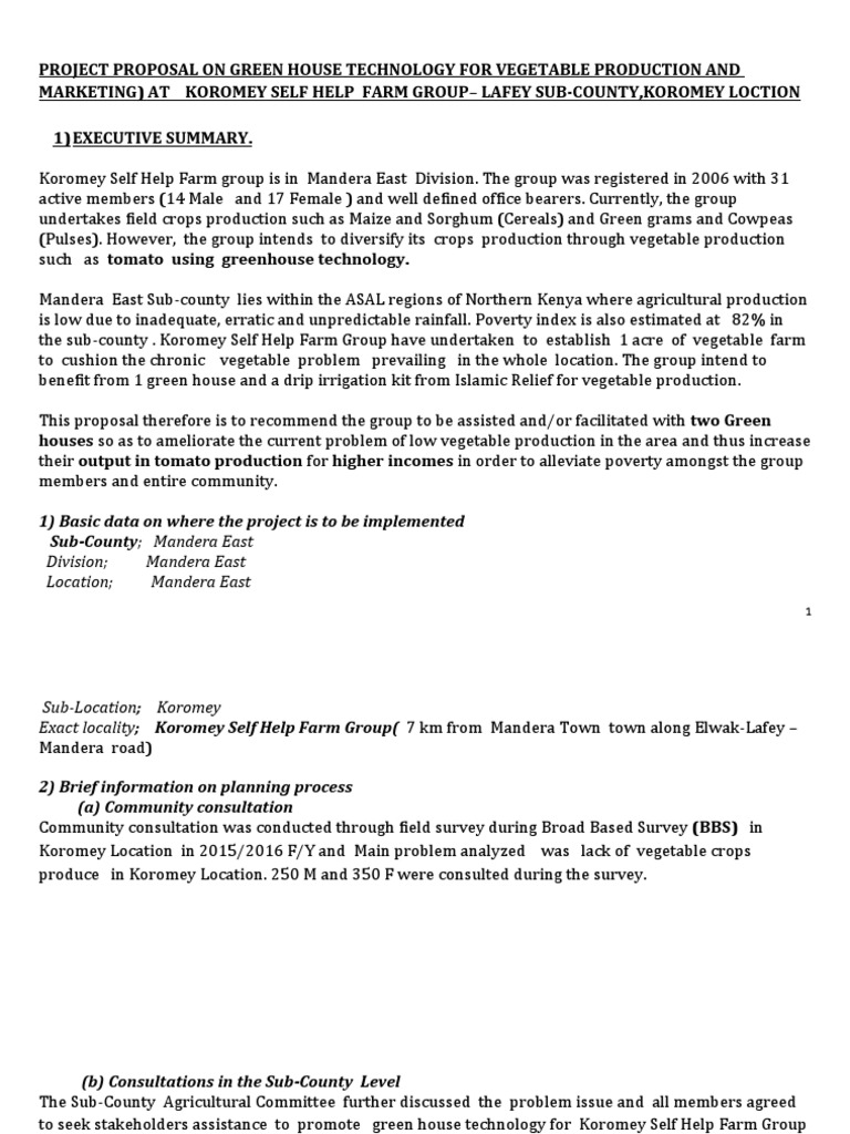 Project Proposal On Green House Technolo | PDF | Agriculture | Greenhouse