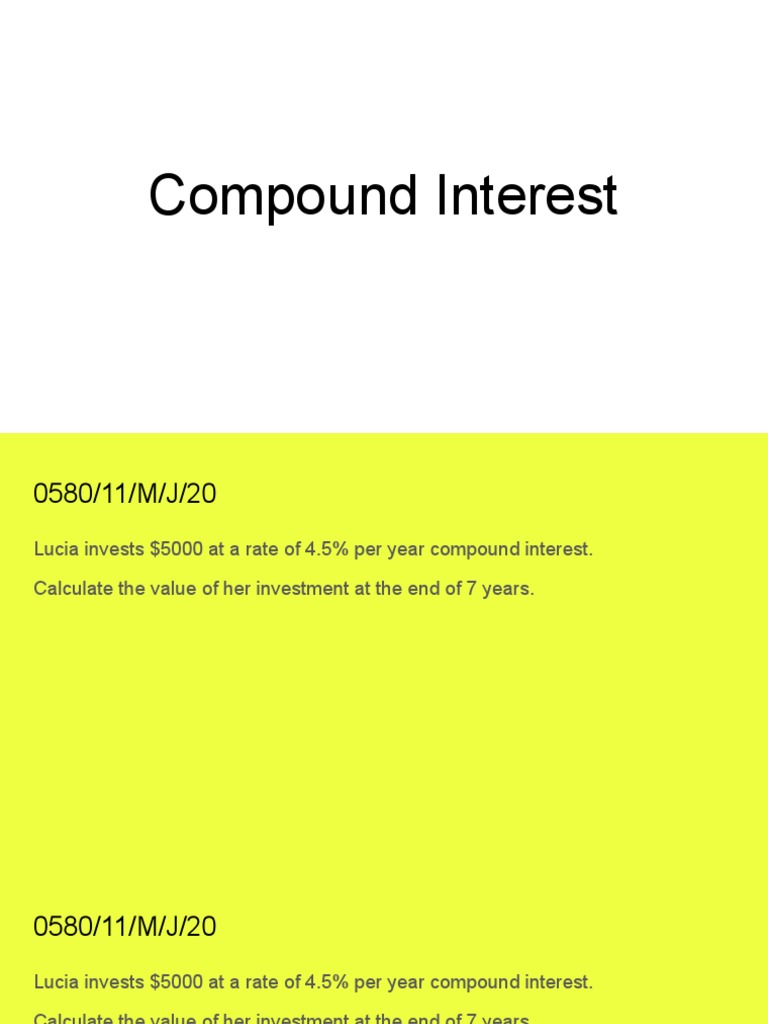 Compound Interest | PDF | Interest | Compound Interest