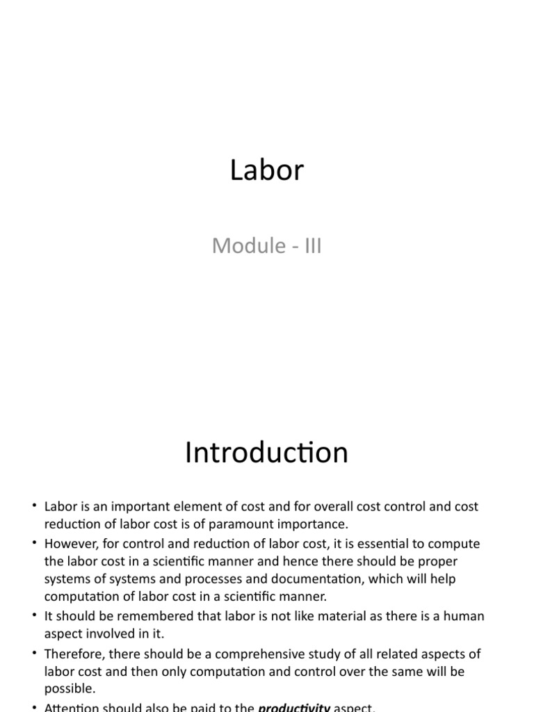 Labor: Module - III | PDF | Labour Economics | Employment