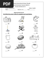 Kindergarten 3 English Test (April) | PDF