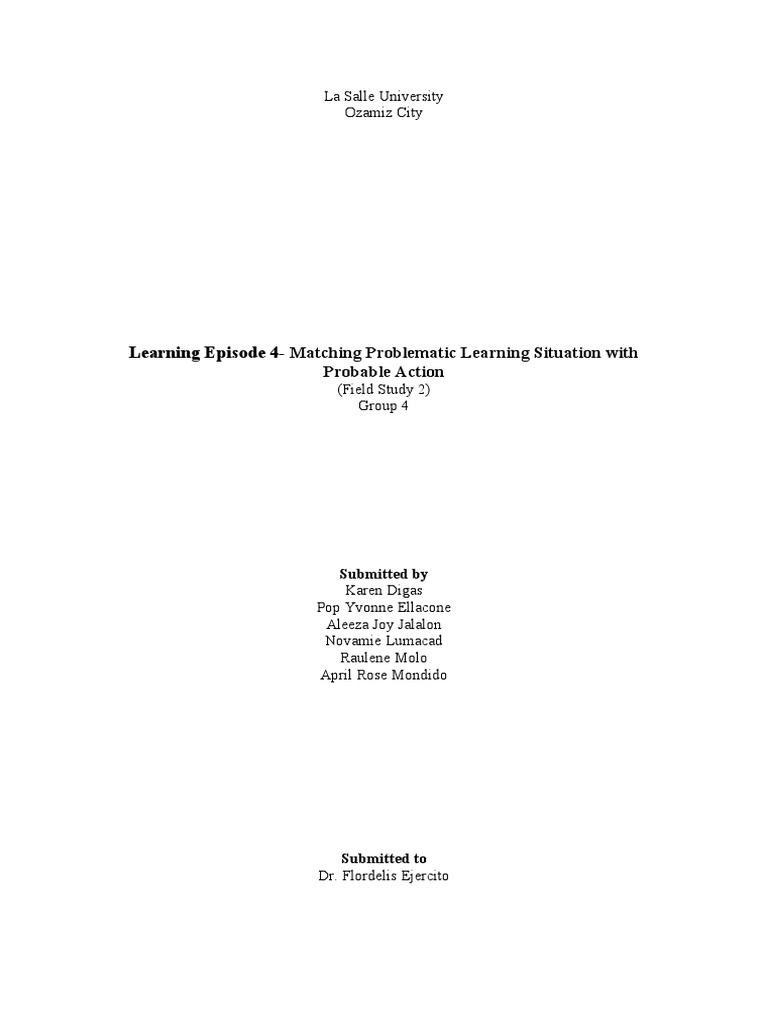 Learning Episode 4 FS2 October 11 | PDF | Reading Comprehension | Learning