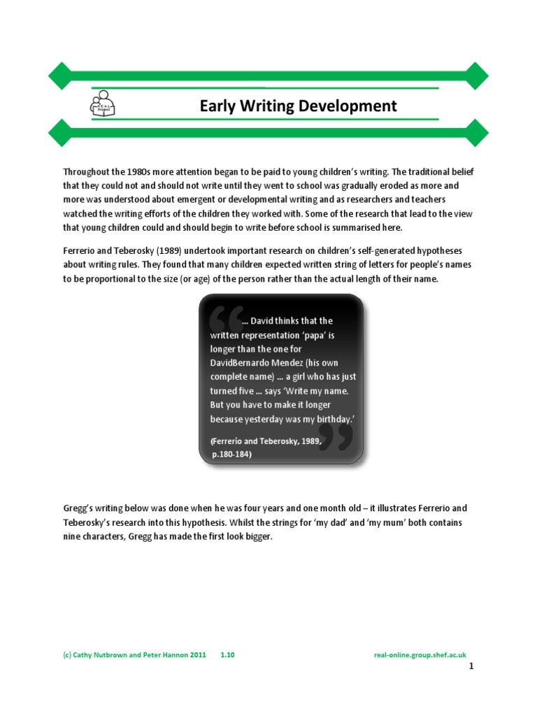 Early Insights into Children's Emergent Writing: Understanding ...