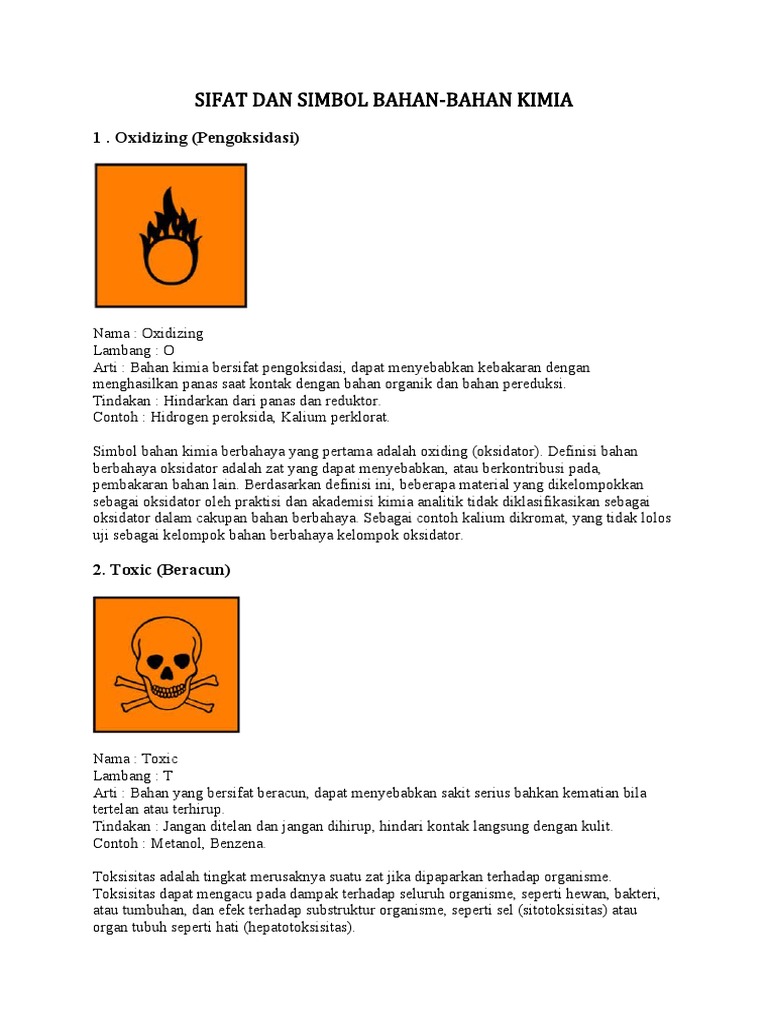 Sifat Bahan Kimia Beserta Contoh Dan Gambarnya | PDF