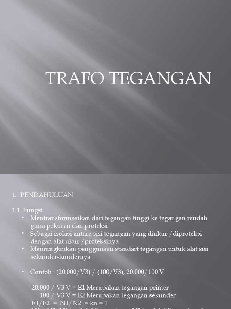 Trafo Tegangan | PDF | Metode & Bahan Ajar | Teknologi & Rekayasa